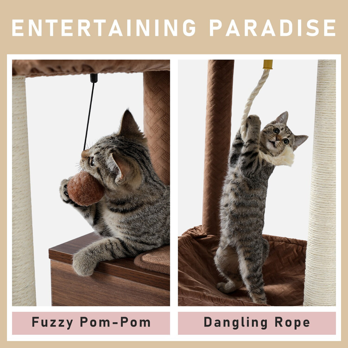 Large Brown Cat Climbing Frame – The Meow Pet Shop